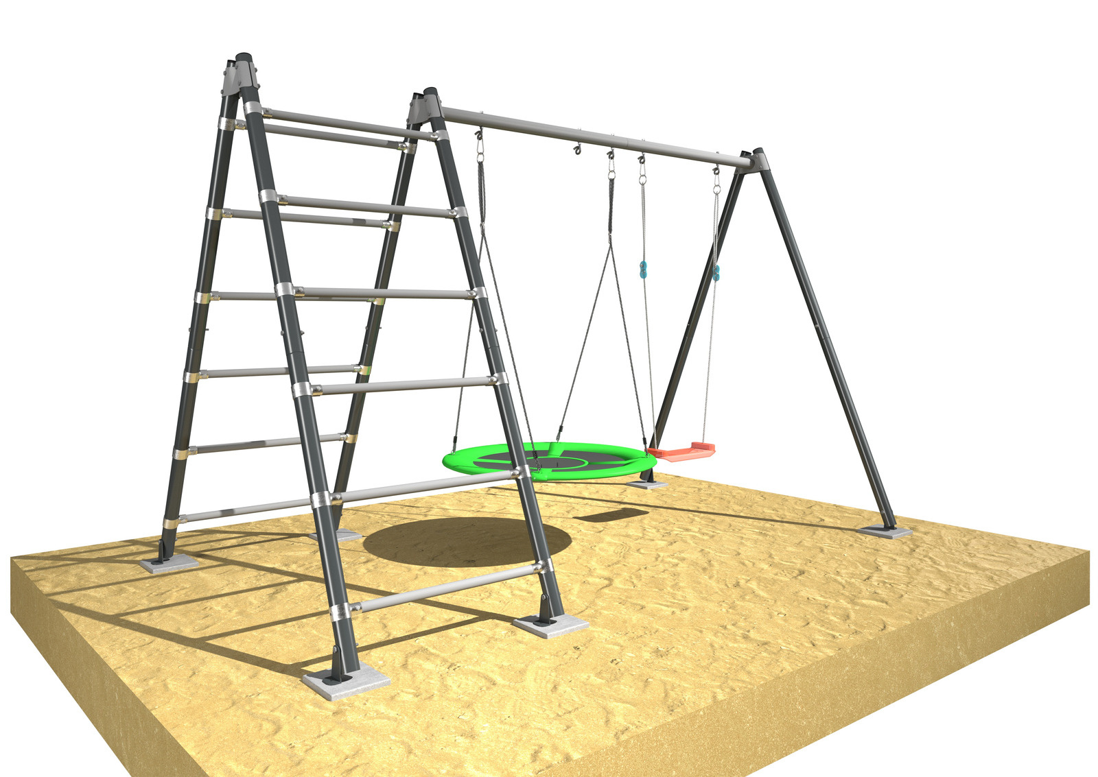 Stelaż do huśtawki ogrodowej UNDERFIT podwójny z drabinką - TopSlim.pl